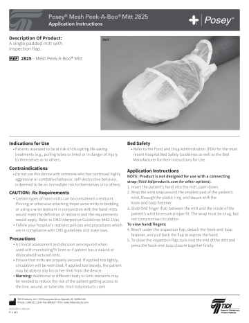 Posey 2825 Mesh Peek-A-Boo Mitt Instructions for use | Manualzz