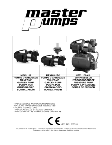 MASTER PUMP MPXI1102ALL GROUPE HYDROPHORE Owner's Manual | Manualzz