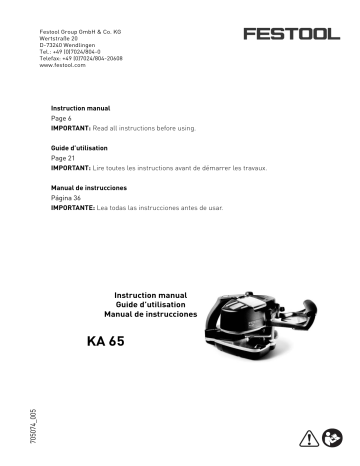 Festool 574616 Conturo KA 65 Edge Bander Set Instructions | Manualzz