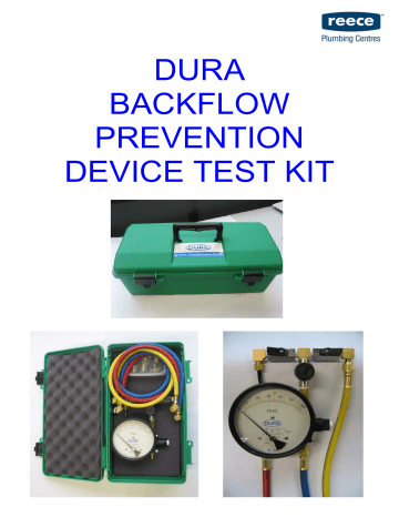 Dura 1011418 Backflow Valve Test Kit Technical Guide | Manualzz