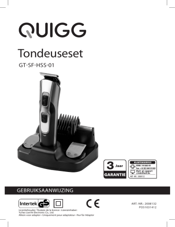Quigg GT-SF-HSS-01 Facial Hair Trimmer Set Handleiding | Manualzz
