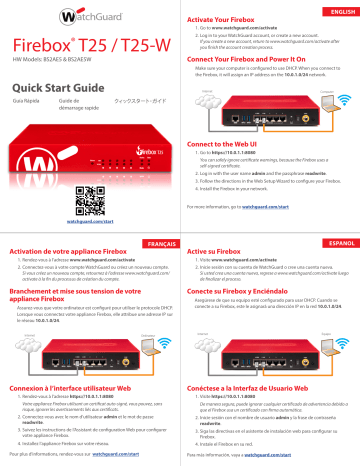 WatchGuard Firebox T25 Older Products Quick Start Guide | Manualzz