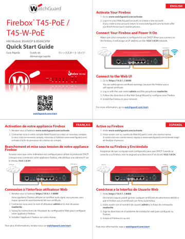 WatchGuard Firebox T45-PoE Older Products Quick Start Guide | Manualzz