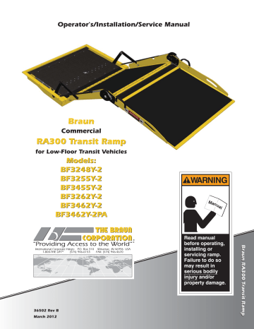 Braunability 36502 RA300 Transit Ramp Instructions | Manualzz