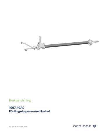 Getinge 100740A0 Traction bar Bruksanvisningar | Manualzz