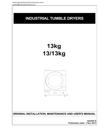 Primus / Lavamac T13/13 User Instructions | Manualzz