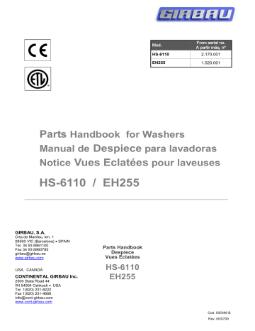 Girbau HS-6110 Parts Manual | Manualzz