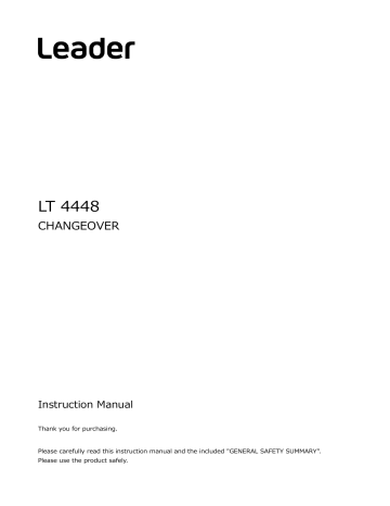 Leader LT4448 CHANGEOVER Instruction manual | Manualzz