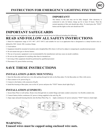 Maxlite EML-2HSQW Emergency Light Instruction manual | Manualzz