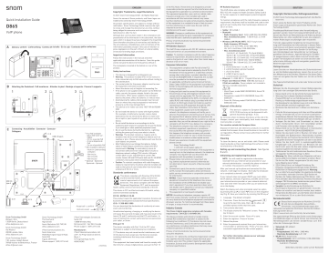 Snom D865 Quick Installation Guide | Manualzz
