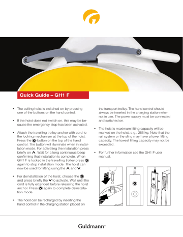 Guldmann GH1 F Lifting module Quick guide | Manualzz