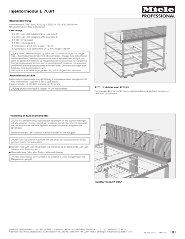 Miele E 703/1 Innsats for optimal plassering av opptil 7 hule ...