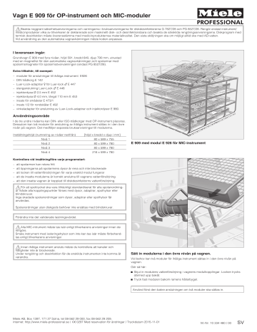 Miele E 909 Insats för idealisk placering av upp till 1-2 MIC-satser och trådkorgar i ...