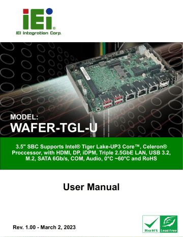 IEI Integration WAFER-TGL-U Embedded Computer User Manual | Manualzz