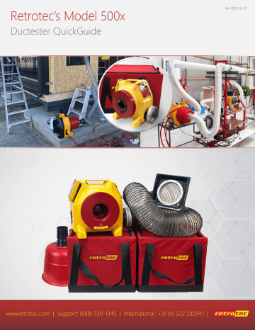 Retrotec DucTester- 500x with DM32X Quick Guide | Manualzz
