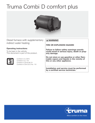 Truma Combi D Operating Instruction | Manualzz