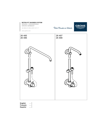 GROHE 26485000 Retro-Fit™ Single Handle Shower System in StarLight ...