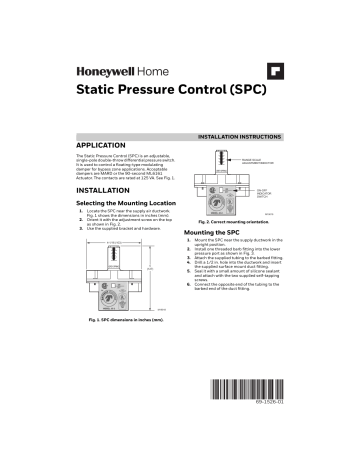 Honeywell Home SPC Metal Static Pressure Control Installation ...