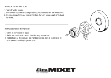Mixet 132249 Trim Kit in Clear Installation manual | Manualzz