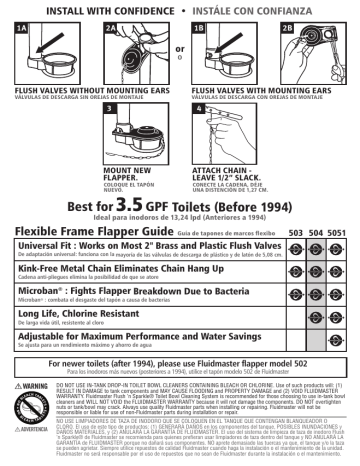 Fluidmaster 504 2 in Flapper Installation manual | Manualzz
