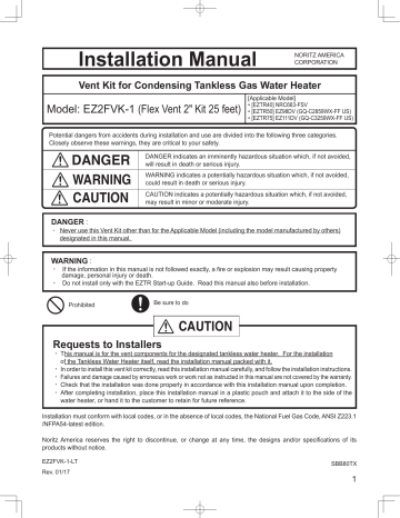 Noritz America EZ2-CK 7-1/2 in. Flexible Vent Conversion Kit for EZ98DV and EZ111DV Water ...