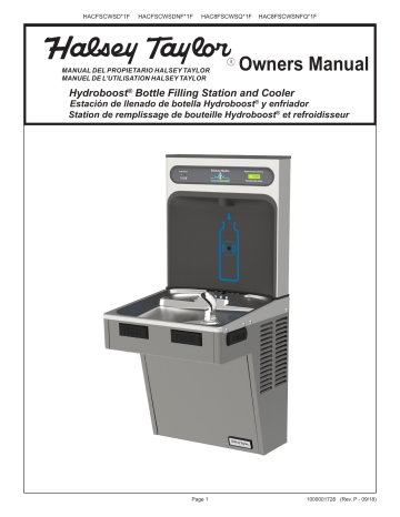 Halsey Taylor HTHB-HAC8SS-NF HydroBoost® Wall Mount Stainless Steel Indoor Bottle Filling ...