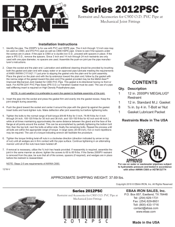 EBAA Iron 2012PSC MEGALUG® 12 in. Plastic Mechanical Joint Accessory ...