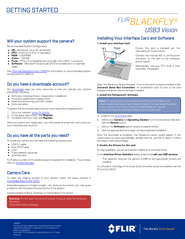 FLIR Blackfly USB3 Quick Start Guide | Manualzz
