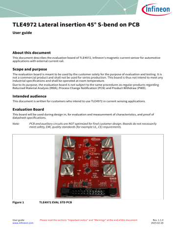 Infineon TLE4972 EVAL STD PCB Evaluation Board User Manual | Manualzz