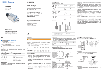 Baumer PP20S compact Pressure measurement Referenzhandbuch | Manualzz