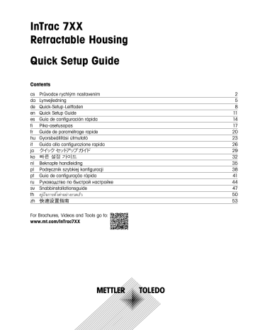 Mettler Toledo InTrac 7XX Retractable Housing Installationsanleitung ...