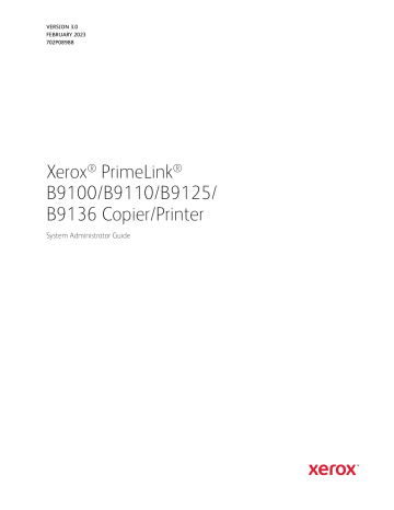 Xerox PrimeLink B9100/B9110/B9125/B9136 Administration Guide | Manualzz