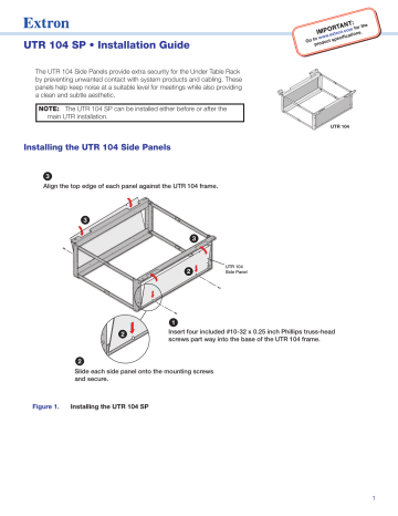 Extron UTR 104 Installation guide | Manualzz