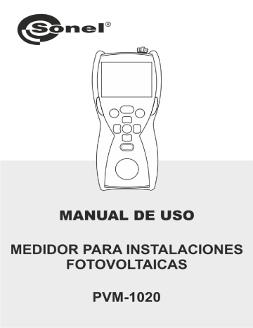 Sonel PVM-1020 Photovoltaic measurement Manual de usuario | Manualzz