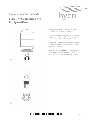 hyco Flow Through Valve Kit for Speedflow Installation Guide | Manualzz