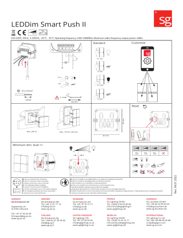 SG Lighting LEDDim Smart Push II Instruction manual | Manualzz