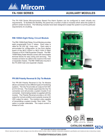 Mircom FA-1000 Series Microprocessor Based Fire Alarm System Owner’s ...