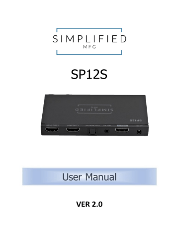 SIMPLIFIED MFG SP12S 4K-Compatible HDMI Splitter User Manual | Manualzz