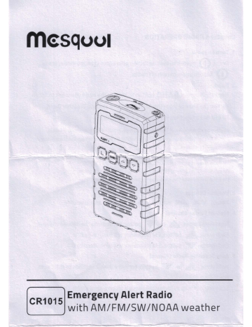 Mesqool CR2015 Emergency Alert Radio User Manual | Manualzz