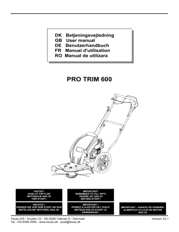TEXAS PRO TRIM 600 Trimmer and Brushcutter User Manual | Manualzz