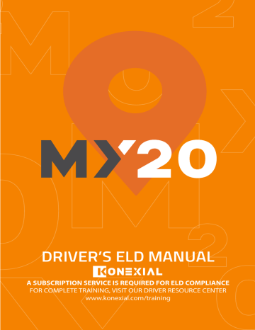 Konexial My20 ELD Offers Free ELD Training User Guide | Manualzz