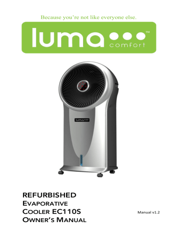 LUMA EC110S Evaporative Cooler Owner’s Manual | Manualzz