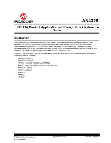 MICROCHIP AN4325 UHF ATA User Guide | Manualzz