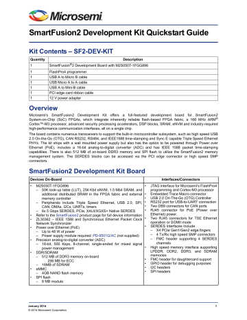 Microsemi SF2-DEV-KIT Smart Fusion2 Development Kit User Guide | Manualzz