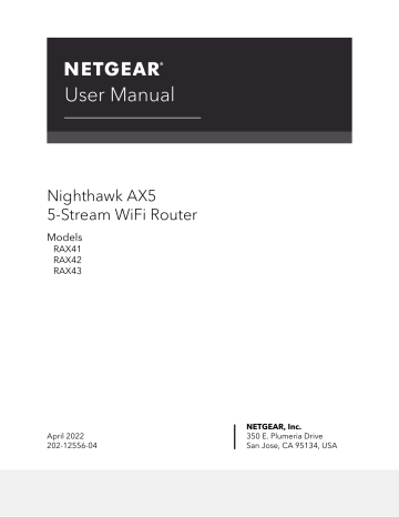 NETGEAR RAX41 Nighthawk AX5 5-Stream WiFi Router User Manual | Manualzz