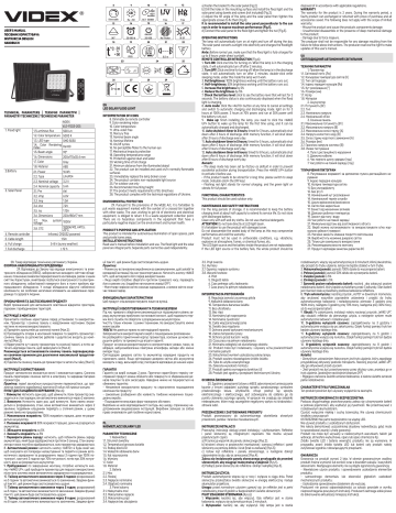 Videx VLE-FSO3-205 LED Solar Flood Light Benutzerhandbuch | Manualzz