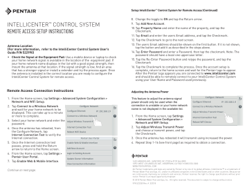 Pentair Intellicenter Control System Installation Guide | Manualzz