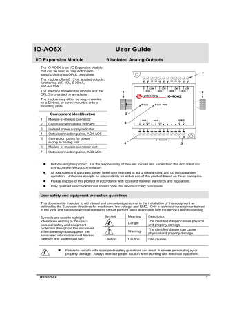 UNITRONICS IO-AO6X Input-Output Expansion Module User Guide | Manualzz