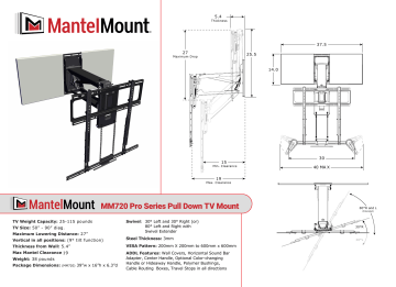MantelMount MM720 Pro Series Pull Down TV Mount Instructions | Manualzz