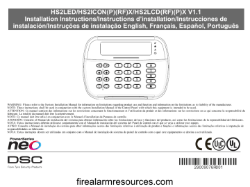 DSC HS2LED Electronic Keypad instruction manual | Manualzz